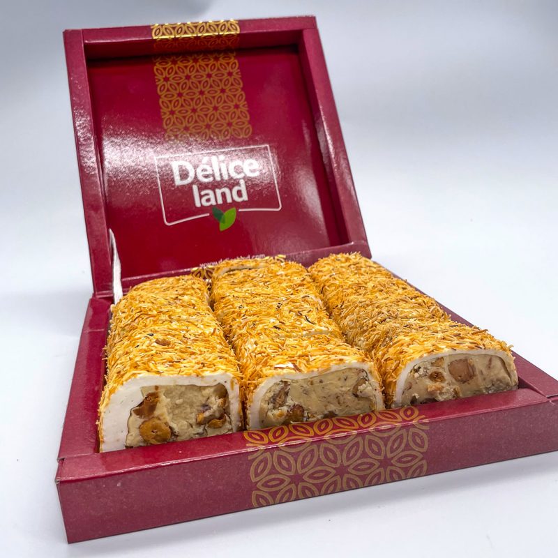 Kadaïf and Almond Royal Rolled Loukoum | Délice Land