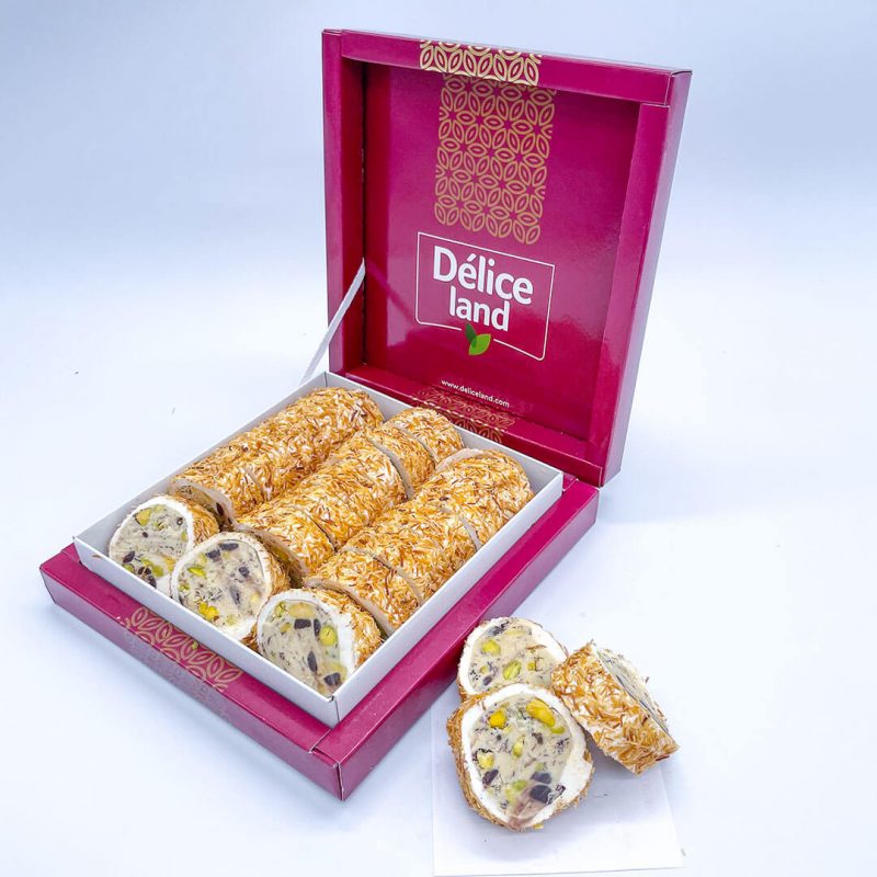 Kadaïf, Cream and Pistachio Royal Rolled Loukoum | Délice Land